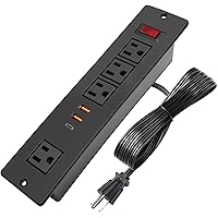 Recessed Desk Power Bar with USB Ports Mountable Desktop Outlet Counter ...