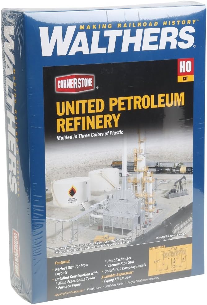 Walthers, Inc. United Petroleum Refining Kit, 13-1/2 x 8-1/4 X 15 34.3 ...