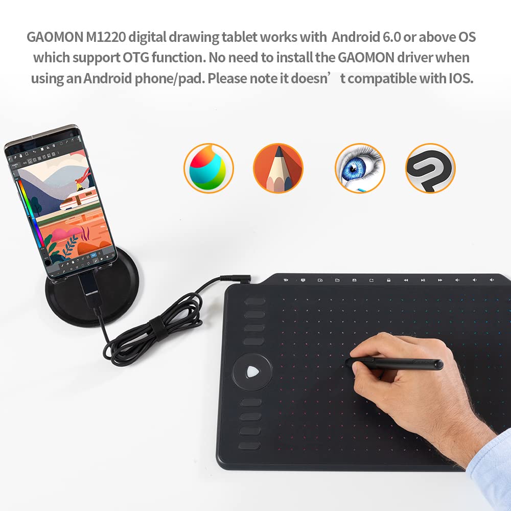 Mua GAOMON M1220 12’’ Tilt Supported 8192 Levels Graphic Tablet with 8 ...