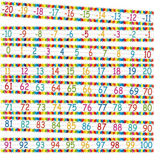 Mua Pajean 12 Pieces Number Line Bulletin Board Border Rainbow Poster ...