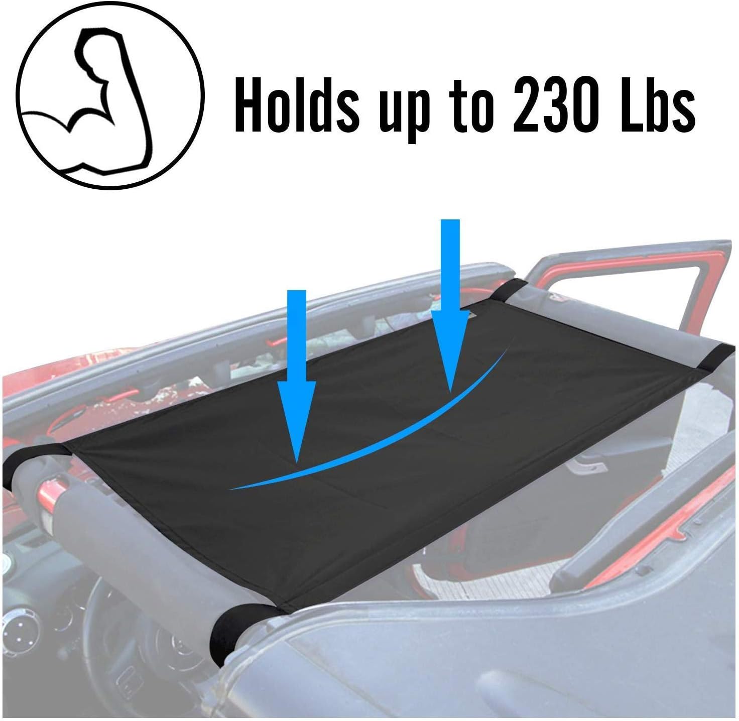 Bosmutus Car Roof Hammock Compatible with jeep wrangler YJ TJ JK & JKU ...