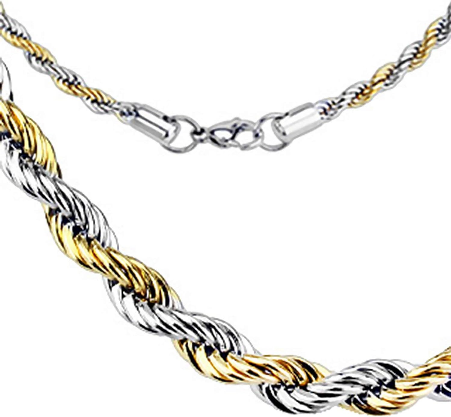 Fantasy Forge Jewelry Gold Silver Rope Chain Necklace Two Tone Surgical ...