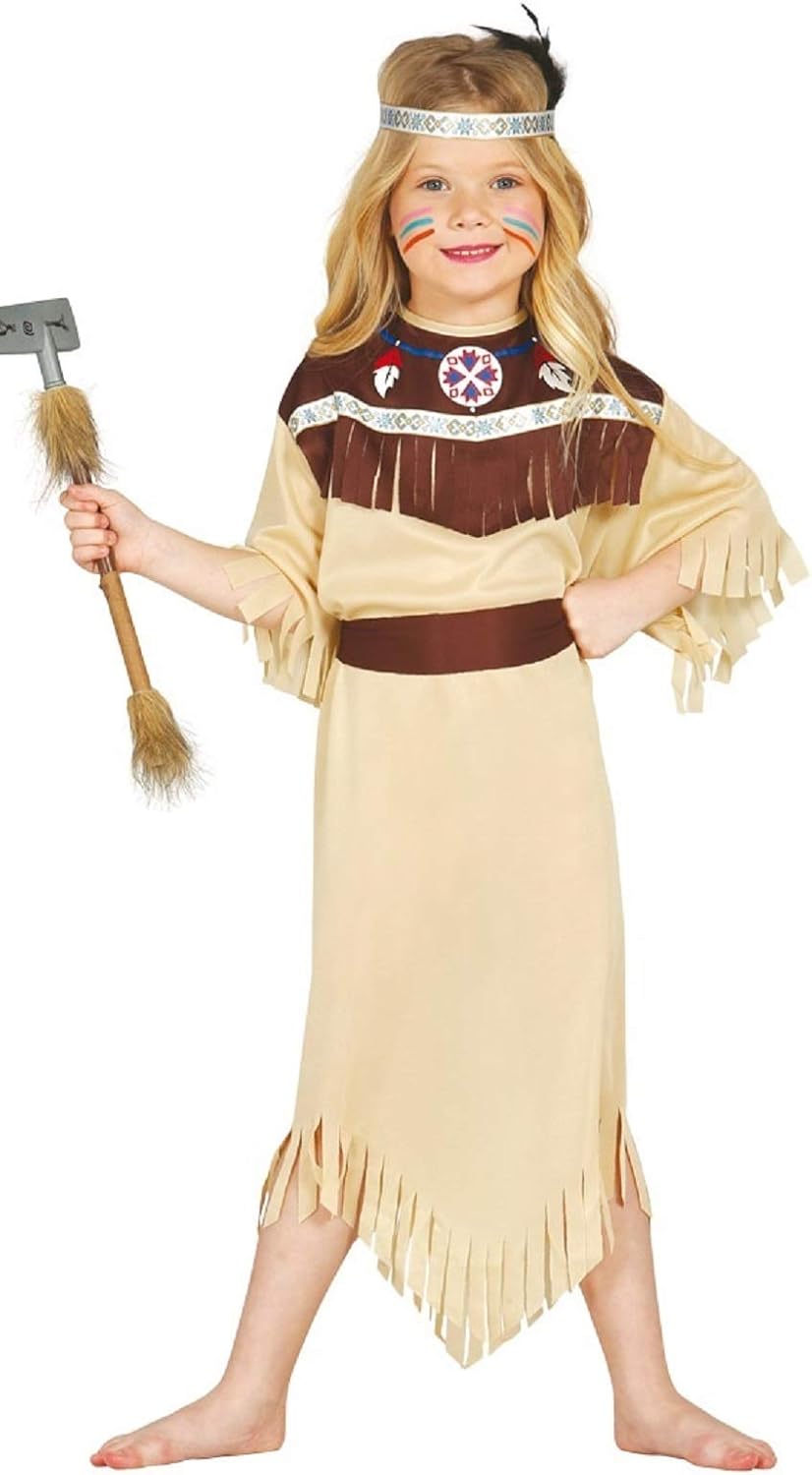 Girls Native Indian Cherokee Squaw Fancy Dress Costume Outfit 3-12 ...