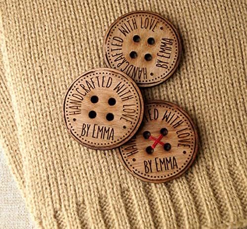 Amazon.com: Product labels, personalized wooden buttons, custom made ...