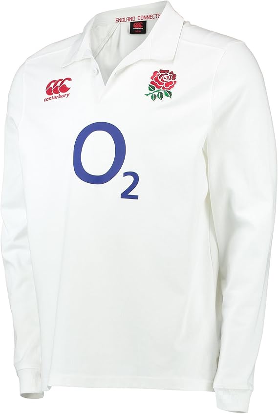 Canterbury Men's England Home Classic Long Sleeve Rugby Jersey - White ...