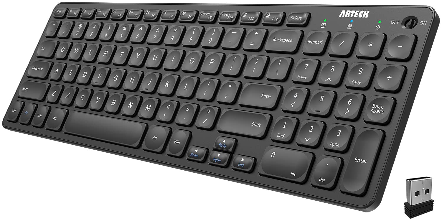 Mua Arteck 2.4G Wireless Keyboard Ultra Slim Full Size Keyboard with ...