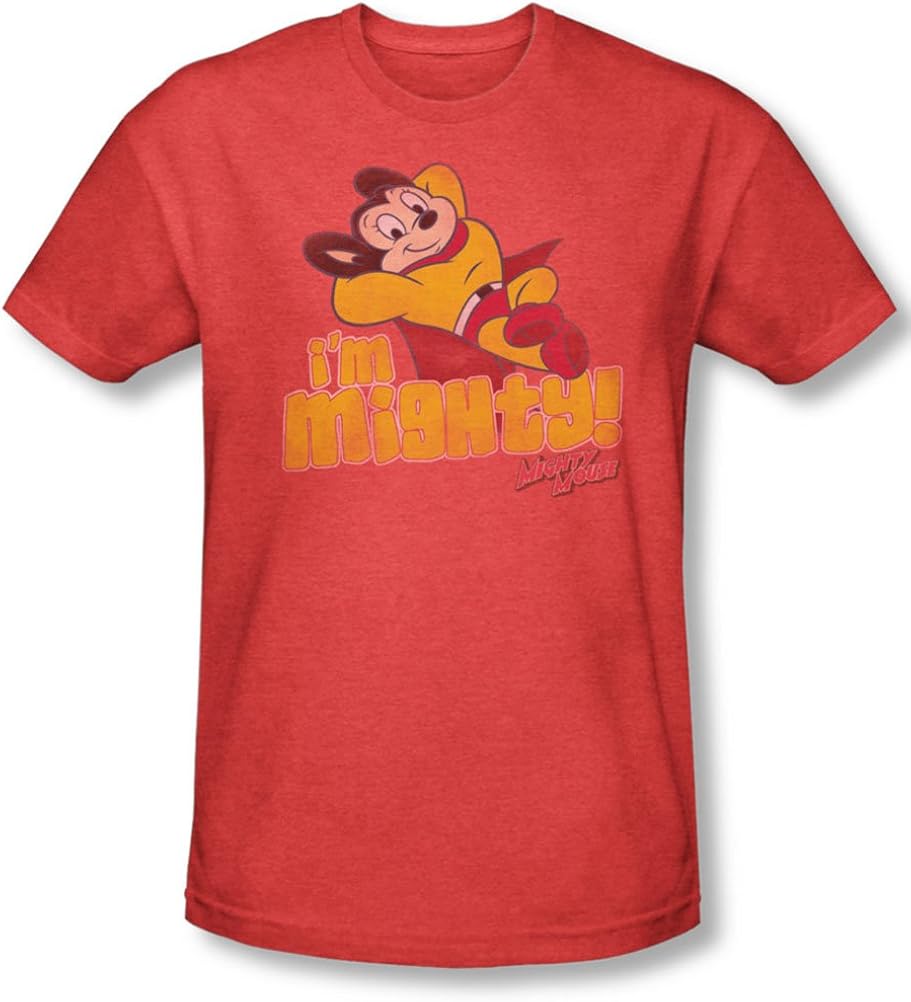 Mighty Mouse - Mens I'M Mighty T-Shirt In Red : Amazon.co.uk: Clothing