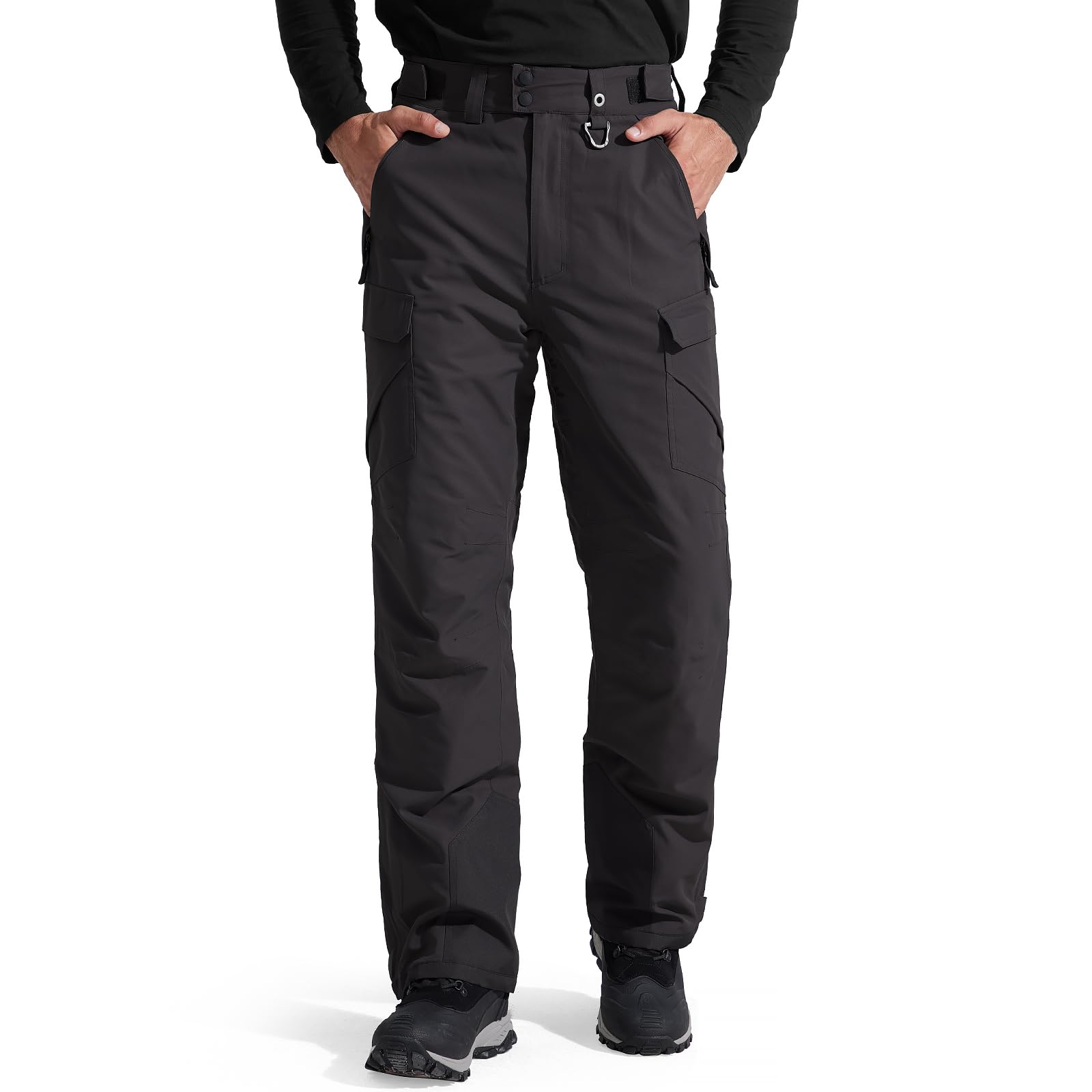 FREE SOLDIER Men's Waterproof Snow Insulated Pants Winter Skiing ...