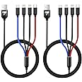 Amazon.com: Multi Charging Cable 2Pack 3.5A Fast 4 in 1 Nylon Braided ...