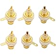 Amazon.com: Audio Terminal Jack Gold Plated 6-Pack RCA Panel Mount Plug ...