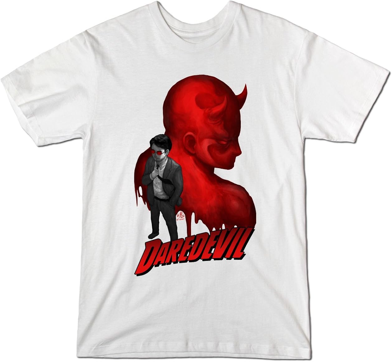 Daredevil With Logo - Teepublic Male XL T-Shirt | Amazon.com