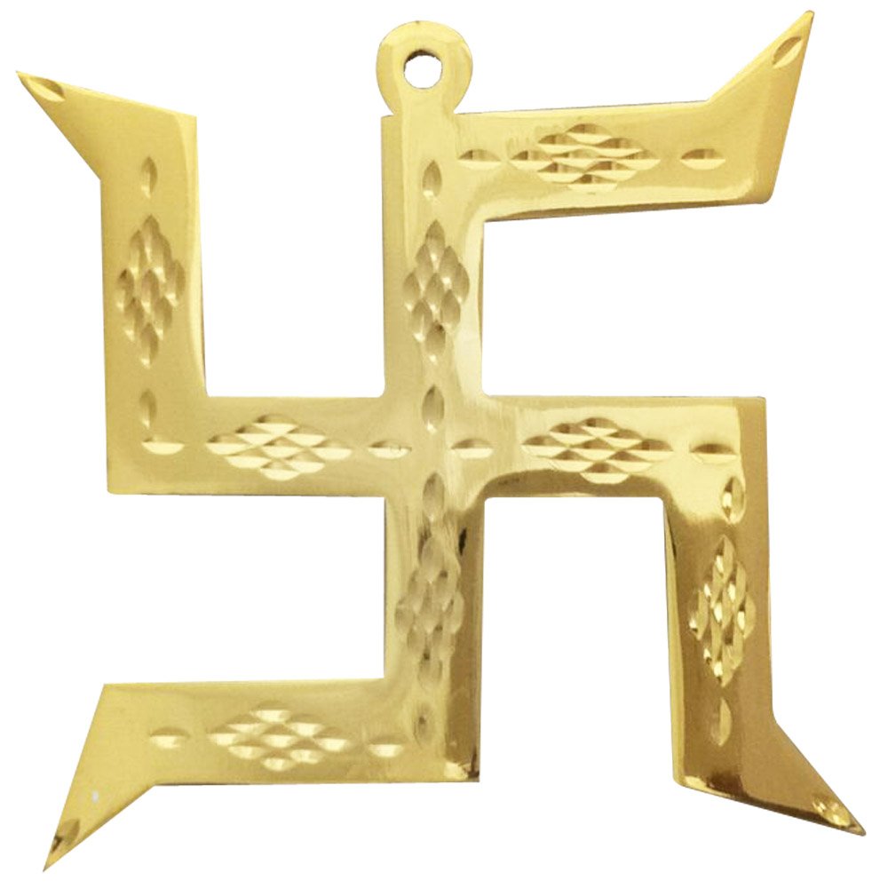 Mua Hindu Lucky Auspicious Symbol Swastika Pure Brass Wall Hanging for ...