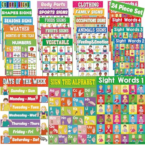 Mua YIYDONG American Sign Language Posters ASL Posters for Toddler Kids ...