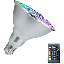 Kuniwa LED PAR38 Spotlight RGB 30W Flood Light Bulb Color Changing ...