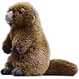 Amazon.com: FRANKIEZHOU Realistic Groundhog Stuffed Animal- Brown 9In ...