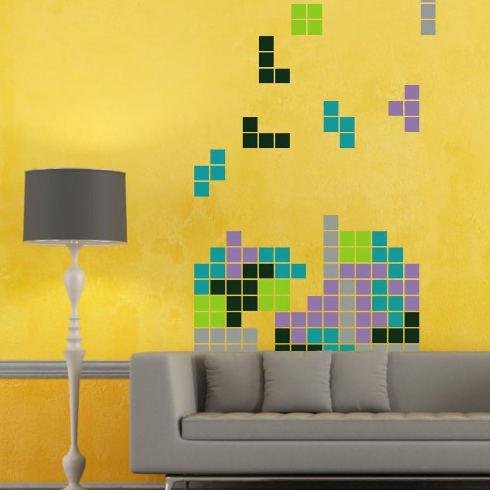 Amazon.com: Tetris Wall Decal Vinyl Tetris Wall Quote Kid Room Wall Art ...