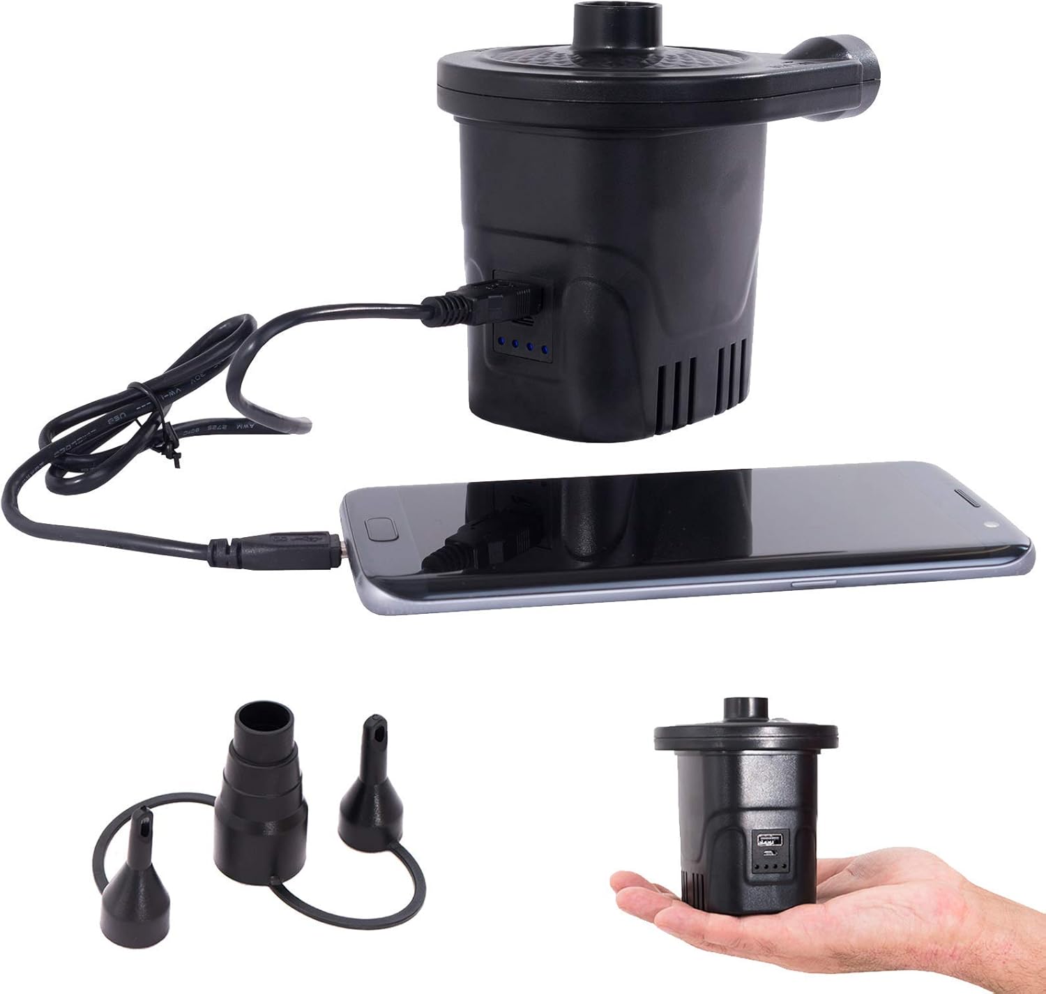 Bo-Camp - Air bed pump - Rechargeable- USB - 250 ltr/min: Amazon.co.uk ...