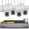 Amazon.com : (Auto-Tracking & 2-Way Audio) WiFi PTZ Outdoor Security Camera System Pan 5MP ...