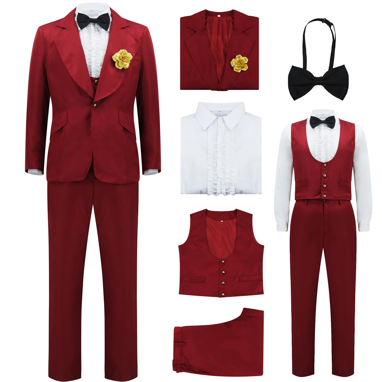 Tvnxdgl Betelgeuse Costume Mens Wedding Costume Red Wedding Suits ...