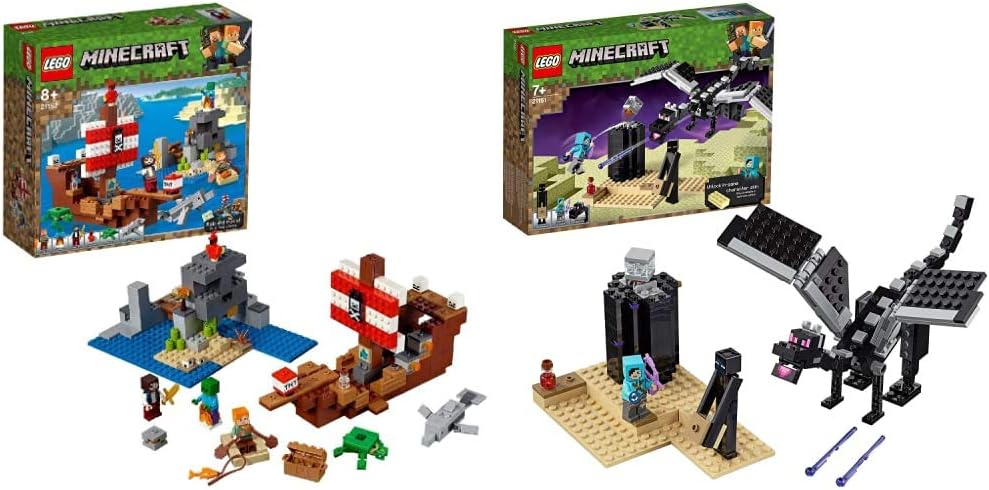 LEGO 21152 Minecraft The Pirate Ship Adventure Building Kit, Colourful ...