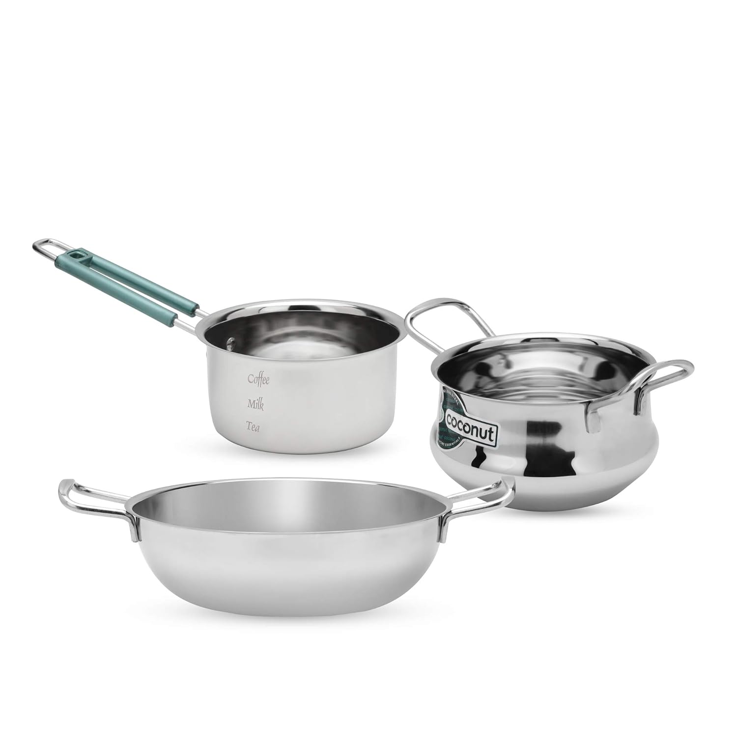 Buy Coconut Stainless Steel Cookware Combo - Induction and Gas Stove ...