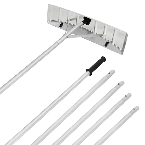 OUTPRIZE Snow Roof Rake, 4.8-20FT Aluminum Detachable Snow Rake for ...