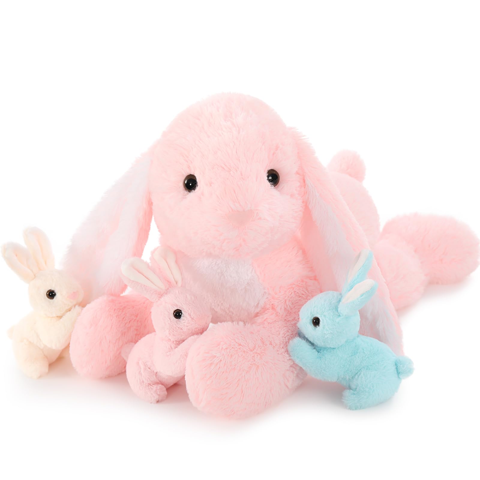 BENINY Big Pink Bunny Stuffed Animal 24"" - Large Easter Stuffed Bunny ...