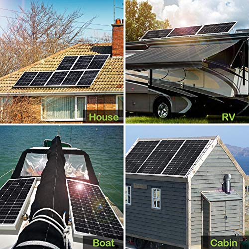 WEIZE 100 Watt 12 Volt Solar Panel Starter Kit, High Efficiency ...