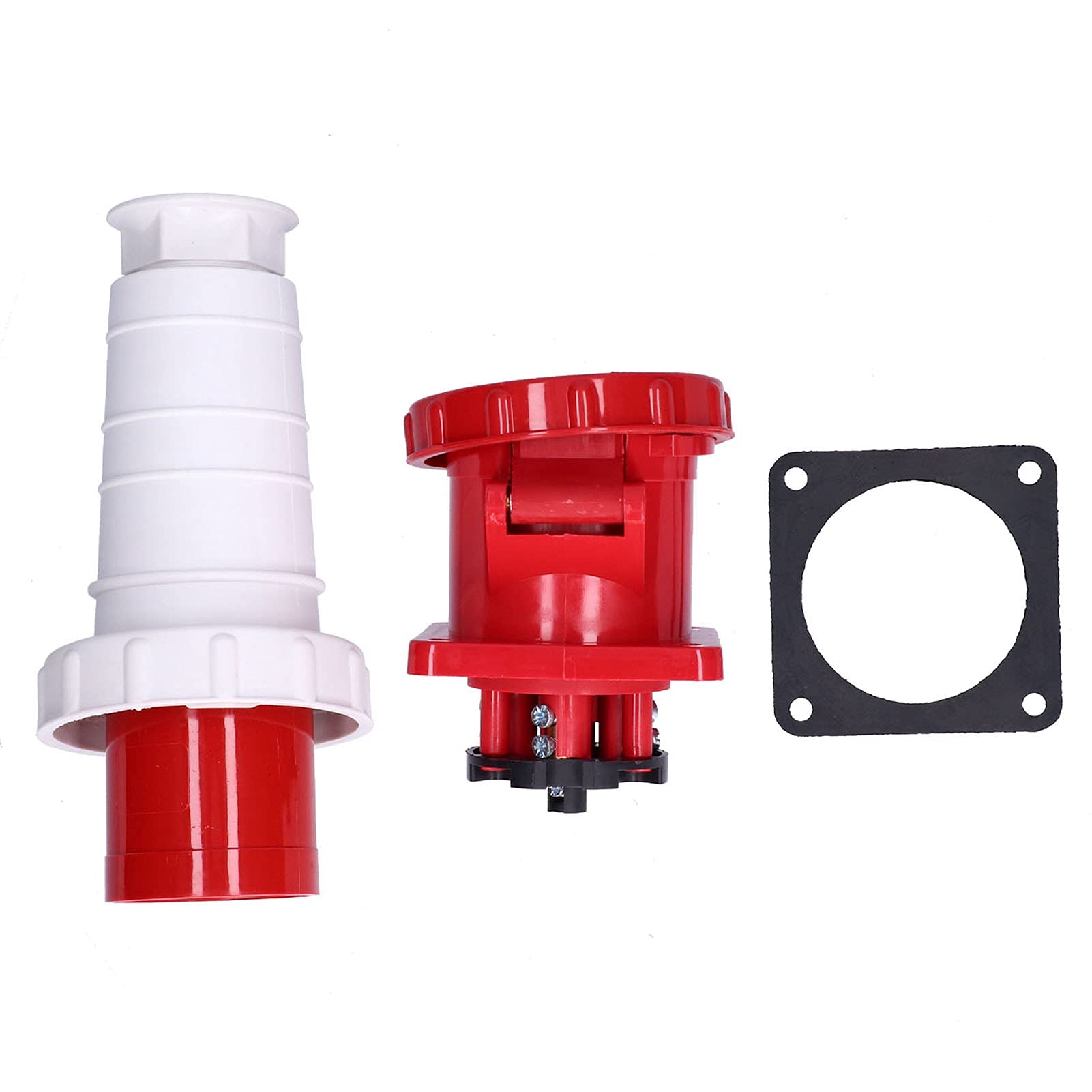 Industrial Plug Socket, 3 Phase 4 Pin Power Connector Set 380-415V 63A ...