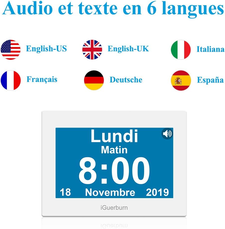 iGuerburn Talking Clock with Large 8-Inch Touchscreen for Seniors ...