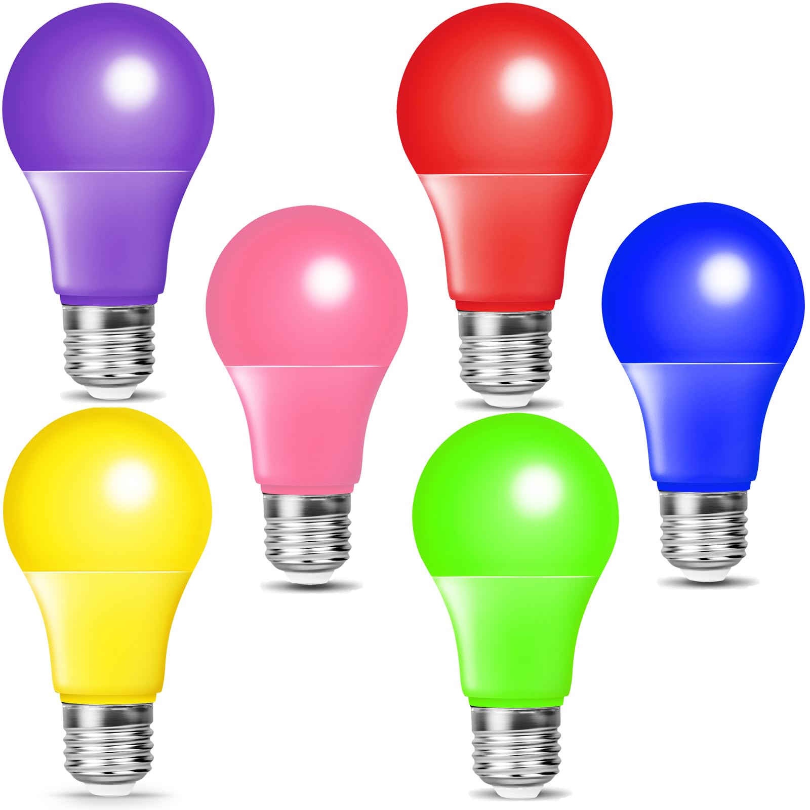 KKHLGB Color Light Bulb, 9W=60W E26 Base LED Colored Light Bulbs Red ...