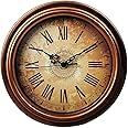 Amazon.com: Topkey 12 Inch Wall Clock Silent Non-Ticking Vintage Roman ...