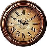 Amazon.com: Topkey 12 Inch Wall Clock Silent Non-Ticking Vintage Roman ...