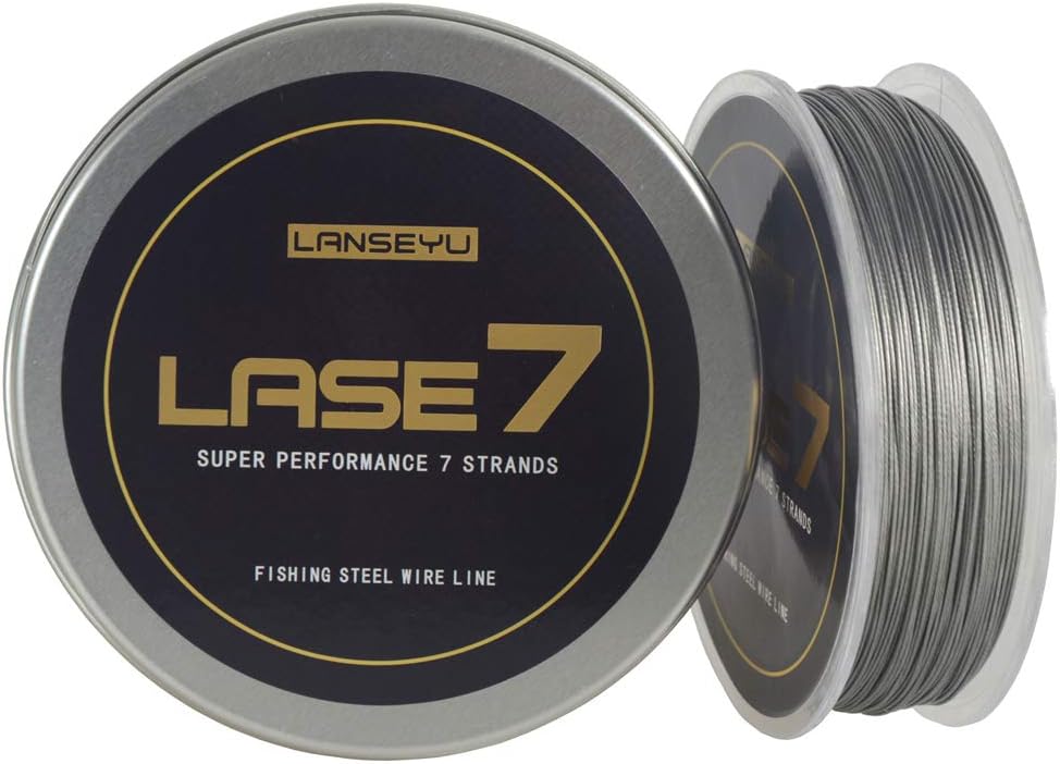 Fio de pesca Lanseyu 100 metros 10 kg 0,5 mm revestido de nylon 1x7 aço ...