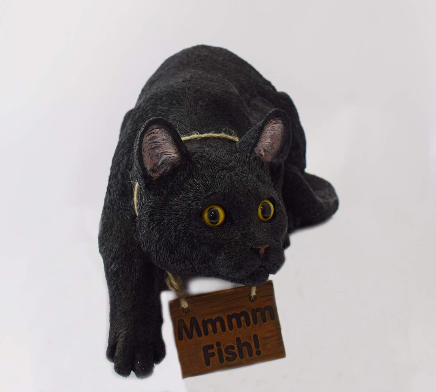 Garden & Outdoors Black Cat Dipping Paw in Pond Garden Ornament Garden ...