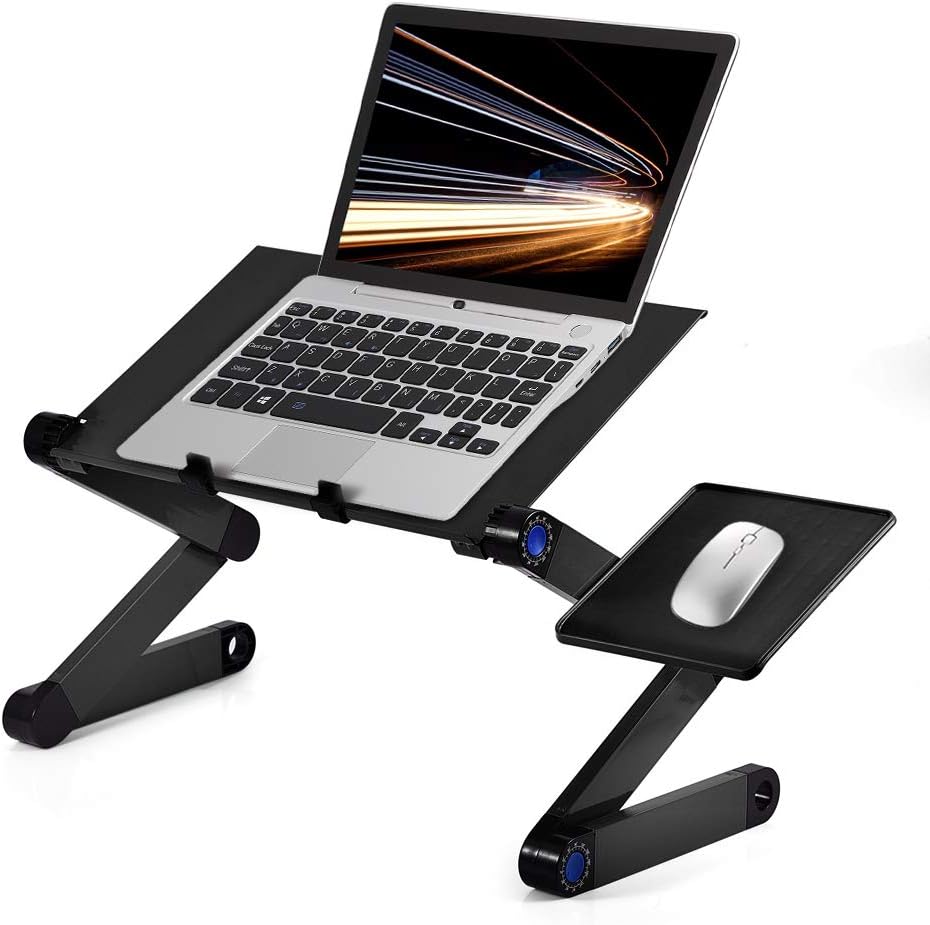 Foldable Aluminum Laptop Desk, Portable 360°Adjustable Laptop Desk ...