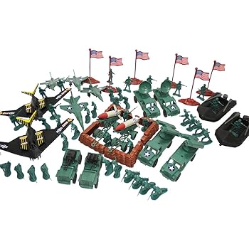 Amazon.com: Plastic Action Figures Army Men Soldier Playset with Scaled ...
