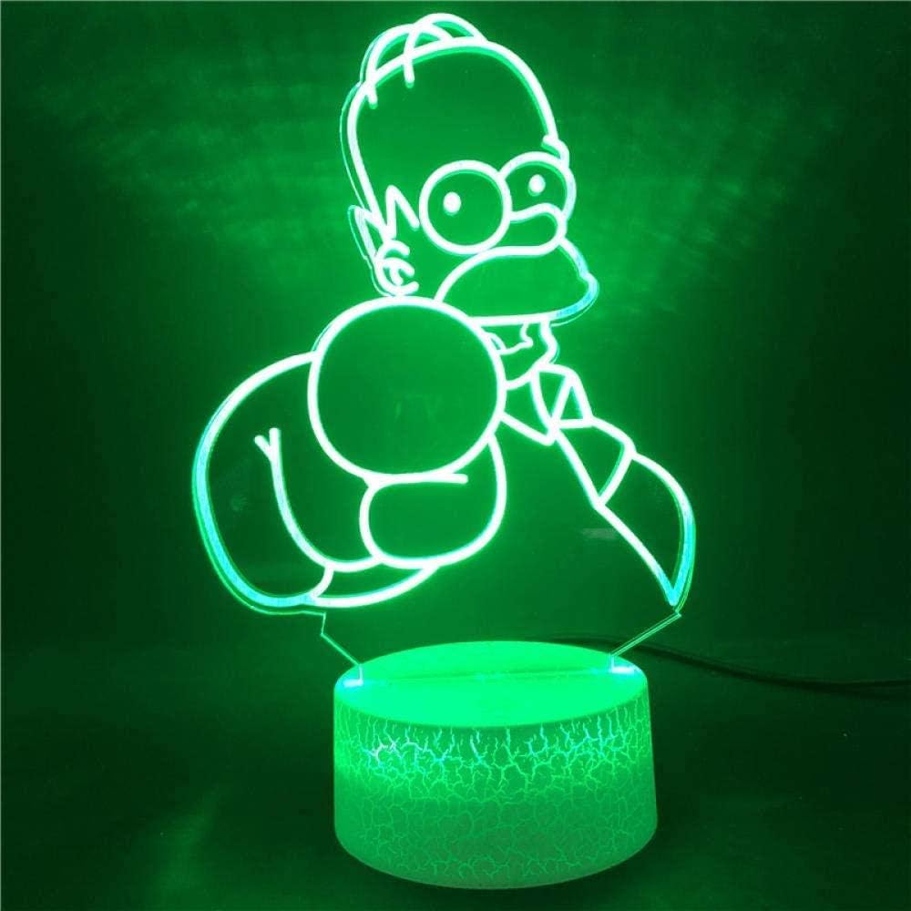 giyiohok 3D Illusion Lamp Led Night Light The Simpsons 7 Colors with ...