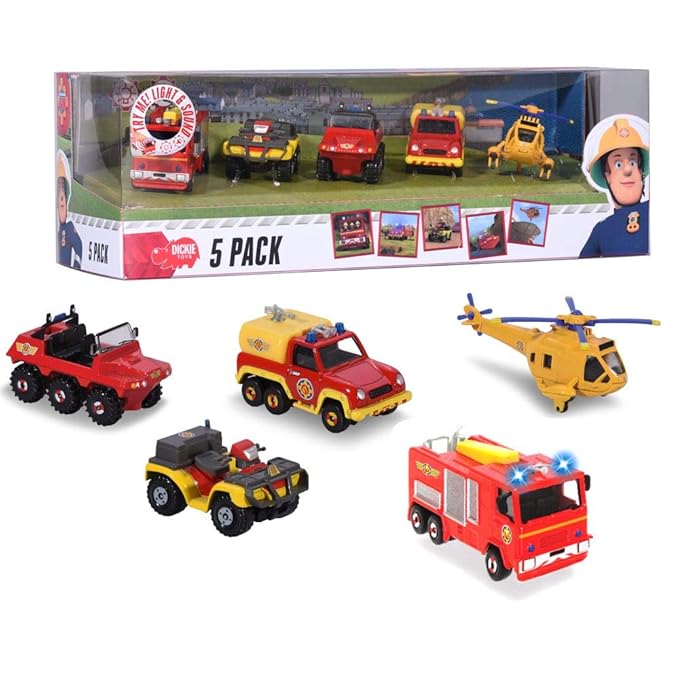 Fireman Sam Jupiter Light & Sound | Set 5 Vehicles | The Cast Mini ...