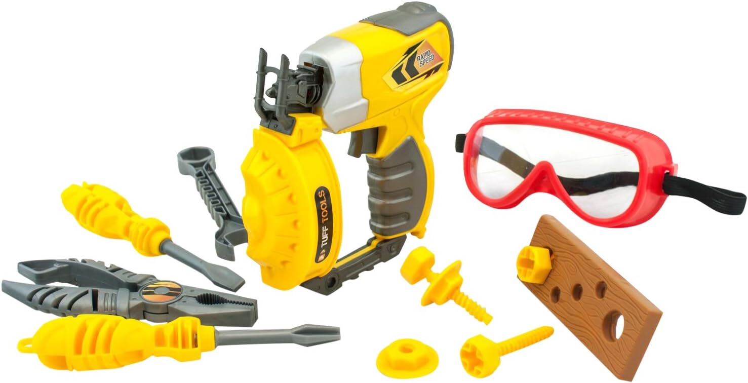 Lanard Tuff Tools Multi-Tool Nail Gun Toy Figure Tools, 15.00 x 3.50 x ...