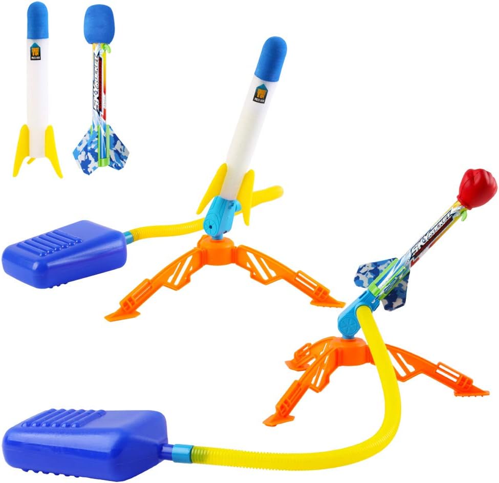 deAO 2-IN-1 Super Stomp and Launch Rocket Play Set Game for Children ...