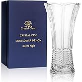 Amazon.com: CS Crystal Vase 12-inch high, Sunshine Design, for Flowers ...