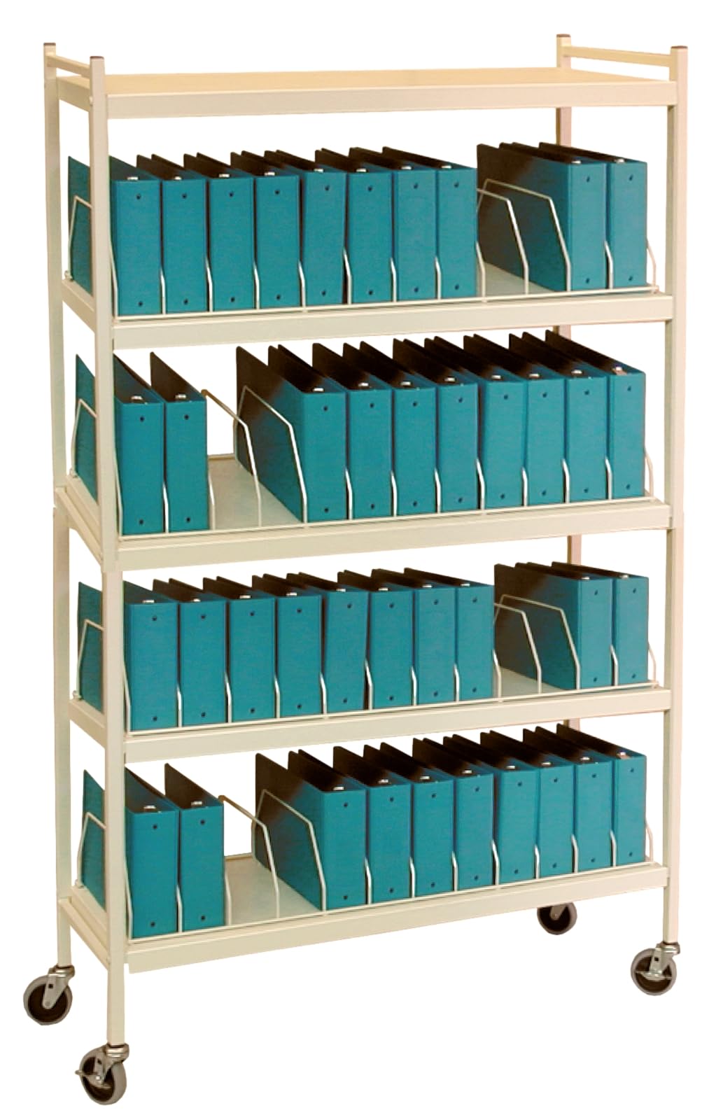 Omnimed Multi-Tier Mobile Chart Rack With Binders, Steel Frame, Casters ...