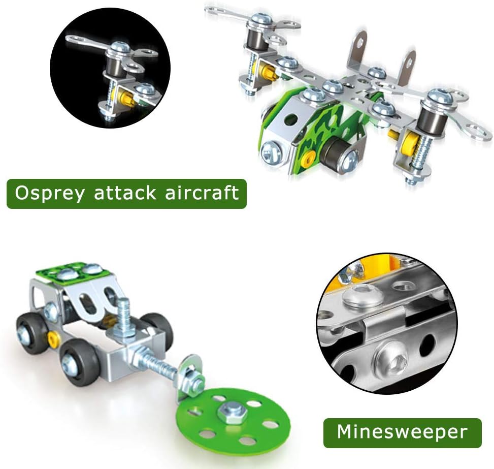 Iron Commander Mini Erector Set Metal Building Set, Various Vehicles ...