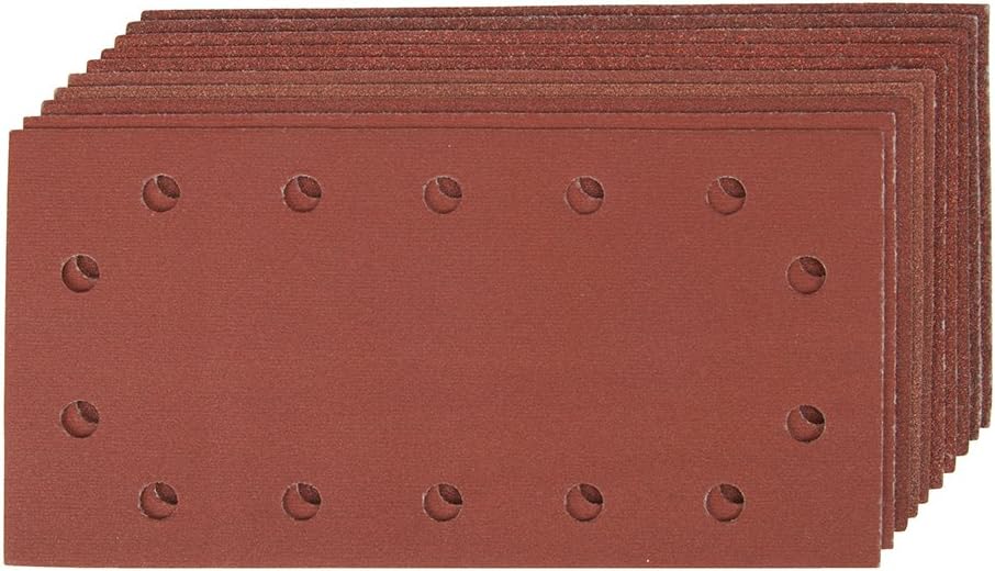 Silverline 538991 Hook and Loop Sheets Punched, Set of 10 - BigaMart