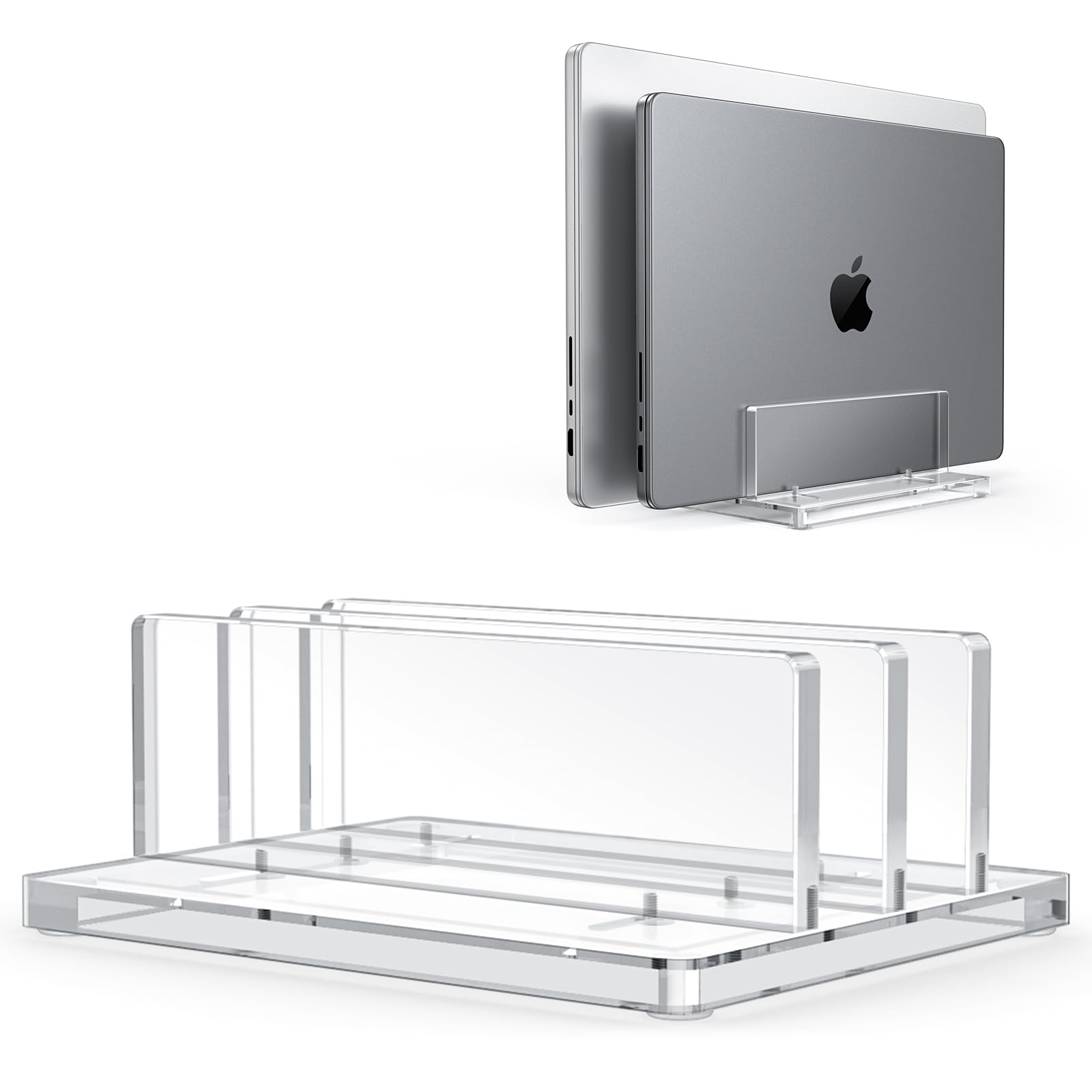 OMOTON Vertical Laptop Stand for Desk, Acrylic Dual Laptop Holder ...