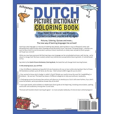 Buy Dutch Picture Dictionary Coloring Book: Over 1500 Dutch Words and ...