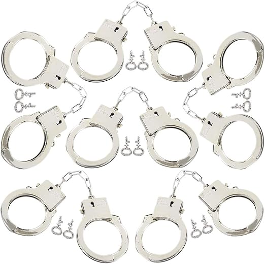 ArtCreativity Plastic Play Handcuffs for Kids, Set of 6, Pretend Play ...