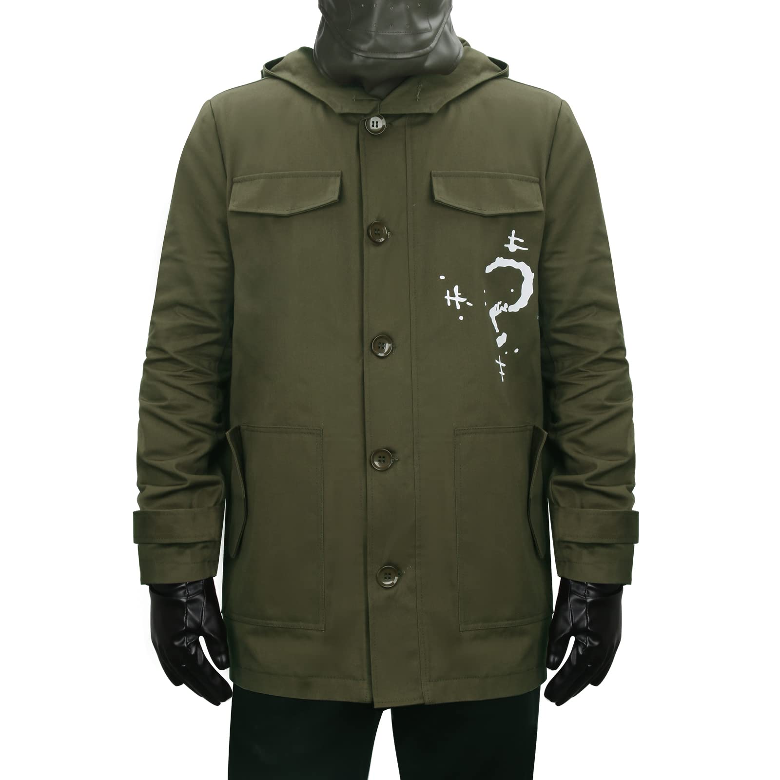 Mua Army Green Riddler Jacket Cosplay Costume with Mask Gloves Edward ...