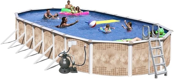 Splash Pools Oval Deluxe Pool Package, 30Feet by 15Feet by 52Inch ...